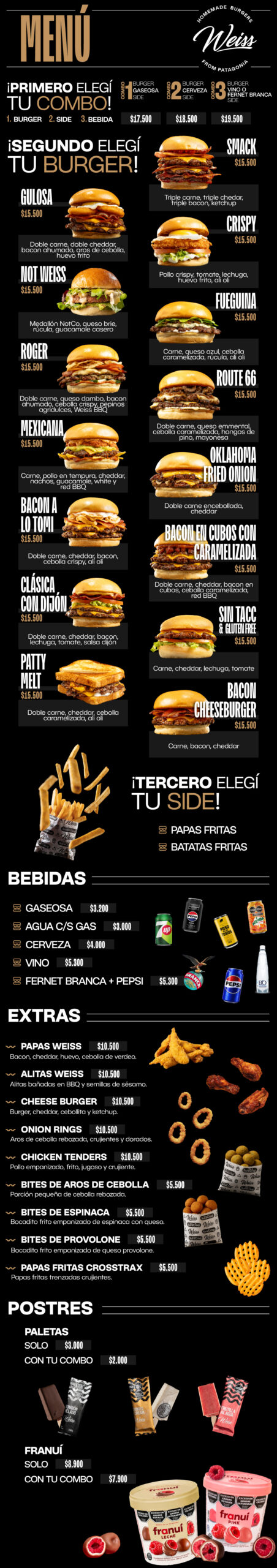 Menú Salta – Weiss Homemade Burgers